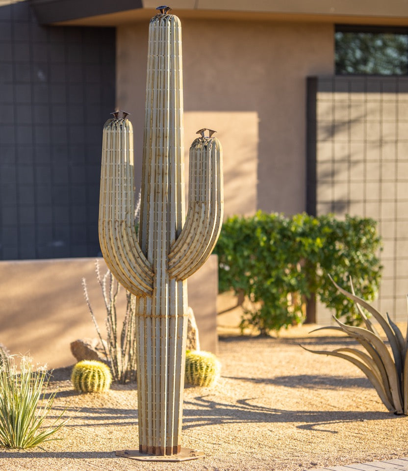Metal Saguaro Cactus | Landscape Yard Art | Desert Steel